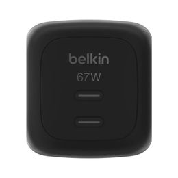 Belkin USB-Ladeger&auml;t &raquo;BoostCharge Pro 2-Port-USB-C-GaN-Charger (67 W)&laquo; Kunststoff Sitzt sicher in der Steckdose