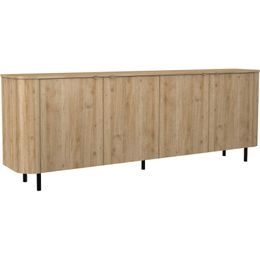 Home Affaire Sideboard &raquo;Murano, 231 cm breit, 4 T&uuml;ren, Anrichte, Kommode, Stauraumschrank&laquo; Formgebogenes MDF, Stirnseiten mit Rundung, F&uuml;&szlig;e und Griffe