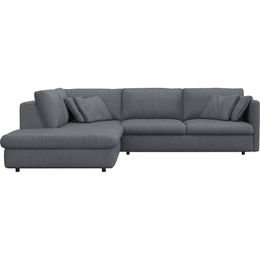 FLEXLUX Ecksofa &raquo;Lovane, elegant und zeitlos, bequem, L-Form&laquo; Weich & anschmiegsam, gro&szlig;e Sitztiefe auf Kaltschaum, Dekokissen inkl. blau 62% 