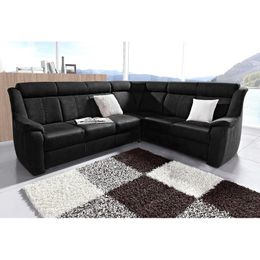 Sit & More sit&more Ecksofa &raquo;Basel L-Form&laquo; wahlweise mit Relaxfunktion schwarz Altara Nubuck , Luxus-Microfaser (100% Polyester;PRIMABELLE -Microfaser, Luxus-