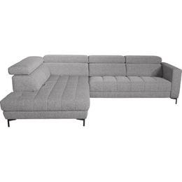 Alina Ecksofa &raquo;Bahira&laquo; Inkl. R&uuml;ckenlehnen- und Sitztiefenverstellung, Breite 306 cm grau Struktur TAT (100% Polyester)