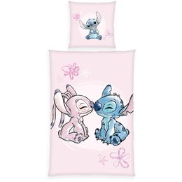 Disney Bettw&auml;sche &raquo; Stitch&laquo; 2 Stk. Wendebettw&auml;sche transparent Flanell, Obermaterial: 100% Baumwolle