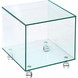 PAROLI Couchtisch auf Rollen transparent