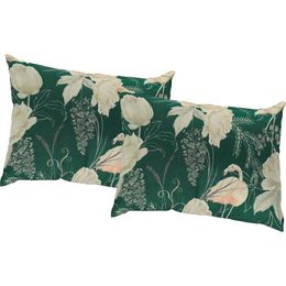 Adam Dekokissen &raquo;Eden&laquo; GOTS zertifiziert - Kissenh&uuml;lle ohne F&uuml;llung, 1 St&uuml;ck gr&uuml;n Baumwolle