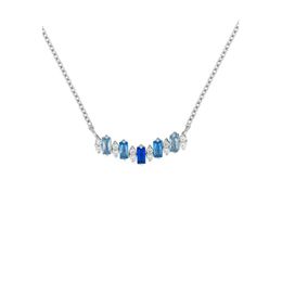 Firetti Damen Kette mit Anh&auml;nger &raquo;Schmuck Geschenk Silber 925 Halsschmuck Halskette Ankerkette&laquo; mit Zirkonia (synth.) blau