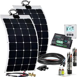 Quelle Solaranlage &raquo;Wohnmobil Solaranlage SPR-F 240W 12V EBL optional&laquo; Flexibles High-End Solarmodul schwarz Zus&auml;tzlich verf&uuml;gt das Modul &uuml;ber Befestigungs-
