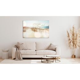 queence Acrylglasbild &raquo;Estan&laquo; Deutschland D&uuml;ne Gr&auml;ser Himmel Meer Meer Bilder Spa Steg Strand 1 Stk. tlg. Fine Art-Print in Galeriequalit&auml;t beige 