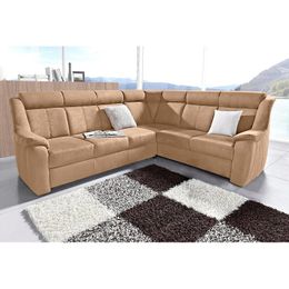 Sit & More sit&more Ecksofa &raquo;Basel L-Form&laquo; wahlweise mit Relaxfunktion braun Altara Nubuck , Luxus-Microfaser (100% Polyester;PRIMABELLE -Microfaser, Luxus-