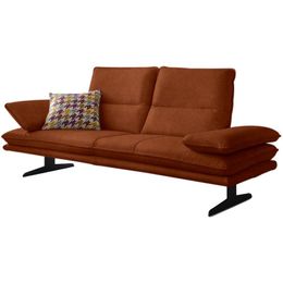 W.Schillig 2,5-Sitzer &raquo;broadway, Designsofa mit tollem Sitzkomfort&laquo; Sitztiefenverstellung, Kopfteil- & Seitenteilverstellung, Breite 216cm braun 
