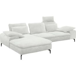 W.Schillig Ecksofa &raquo;valentinoo, Designsofa, bequem, elegant und zeitlos, L-Form&laquo; inklusive Hocker, mit Sitztiefenverstellung, Breite 299 cm wei&szlig; 