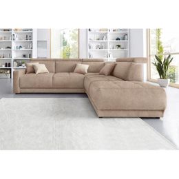 DOMO collection Ecksofa &raquo;Ava, moderne Sitzheftung mit toller Doppelnaht, komfortabel, L-Form&laquo; mit Ottomane, inkl. Federkern, wahlweise mit 