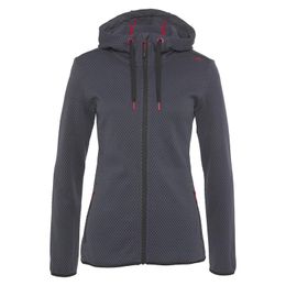 CMP Damen CMP Strickfleecejacke mit Kapuze W&auml;rmend & windabweisend & Atmungsaktiv grau 34