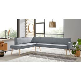 exxpo - sofa fashion Eckbank &raquo;Lungo, moderne Kedernaht, bequem und elegant, hoher Holzfu&szlig;&laquo; hochwertige Detailverarbeitung, frei im Raum stellbar 