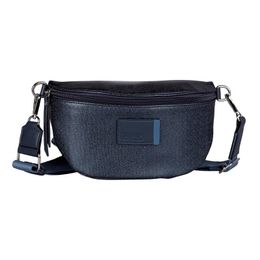 Tom Tailor Denim Damen Tom Tailor Denim Bauchtasche &raquo;Rosie Canvas&laquo; in zweifarbigem Look mit aufgedruckten kontrastierenden Streifen blau