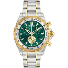 Versace Herren Chronograph &raquo;Versace CHRONO X&laquo; Quarzuhr, Armbanduhr, Herrenuhr,Swiss Made,Edelstahlband,Stoppfunktion silber