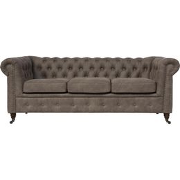 Home Affaire Chesterfield-Sofa &raquo;Aarburg&laquo; aufw&auml;ndige Knopfheftung und Ziern&auml;gel im Chesterfield-Design grau 100% Polyester