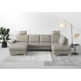 Home Affaire Wohnlandschaft &raquo;Summer U-Form&laquo; mit oder ohne Bettfunktion und Bettkasten, Cord-Bezug grau 95% Polyester, 5% Polyamid
