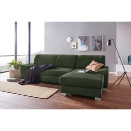 DOMO collection Ecksofa &raquo;Anzio L-Form, whlw. Bettfunktion, Federkern, hochwertig, Breite 271 cm&laquo; Mit Bettfunktion, Recamiere rechts, Struktur fein, 