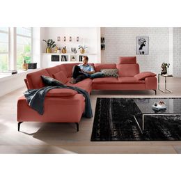 W.Schillig Ecksofa &raquo;valentinoo, Designsofa, elegant und bequem, L-Form&laquo; mit Sitztiefenverstellung, Breite 318 cm rot Longlife Xtra-Leder Z73: 