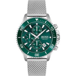 BOSS Herren BOSS Chronograph &raquo;ADMIRAL&laquo; Quarzuhr, Herrenuhr, Armbanduhr, Stoppfunktion, Edelstahlarmband silber