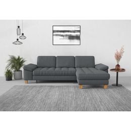 Sit & More sit&more Ecksofa &raquo;Westham L-Form&laquo; mit Recamiere, mit oder ohne Bettfunktion, Bettkasten, F&uuml;&szlig;e Eiche grau 100% Polyester