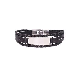 Firetti Herren Lederarmband &raquo;Schmuck Geschenk Armschmuck ID-Armband- Optik&laquo; Made in Germany schwarz