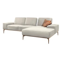 W.Schillig Ecksofa &raquo;run, Designsofa mit tollem Sitzkomfort, bequem, L-Form&laquo; mit Holzsockel, F&uuml;&szlig;e in Bronze pulverbeschichtet, Breite 279 cm wei&szlig; 