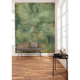 Komar Fototapete &raquo;Digitaldruck Vlies - Neon Fern - Gr&ouml;&szlig;e 200 x 250 cm&laquo; bedruckt glatt Wohnzimmer, Schlafzimmer gr&uuml;n Vlies
