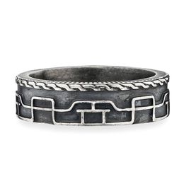 CAI Ca&iuml; Herren CA&Iuml; Fingerring &raquo;925/- Sterling Silber oxidiert Linien Japan&laquo;