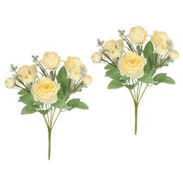 I.GE.A. Kunstblume &raquo;K&uuml;nstlicher Rosenstrau&szlig;&laquo; 2er Set Hochwertige Kunstrosen 31 cm Realistische Deko Rosen Dekoblume Polyester