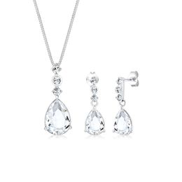 Elli Premium Damen Schmuckset &raquo;Tropfen Wei&szlig; 925 Silber, mit Kristallen von Swarovski &laquo; () silber