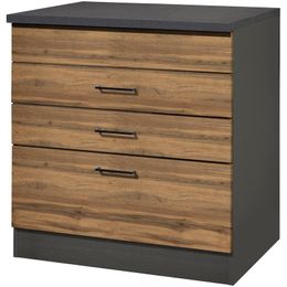 KOCHSTATION Kochfeldumbauschrank &raquo;KS-Trier&laquo; Breite 80 cm grau Holzwerkstoff, MDF