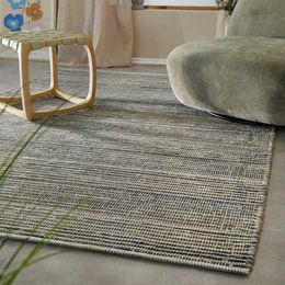 Wecon Home Teppich &raquo;Denim Feels&laquo; rechteckig 6 mm H&ouml;he handgewebt, robust, pflegeleicht, skandi, Natur, Jute, Wohnzimmer blau Jute