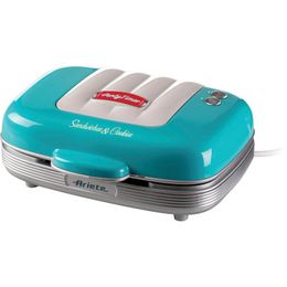 Ariete 3-in-1-Sandwichmaker &raquo;Party Time 1972B, Cookie-Maker&laquo; 700 W f&uuml;r Sandwiches, Muffins und Donats, blau blau