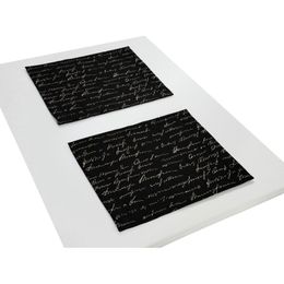 Adam Platzset &raquo;Scribble&laquo; aus Bio-Baumwolle,Made in Germany schwarz Obermaterial: 73% Leinen, 27% Baumwolle