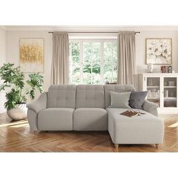 Home Affaire Ecksofa &raquo;Boston L-Form&laquo; Kopfteilverstellung an jeder Sitzfl&auml;che, wahlweise Relaxfunktion beige Struktur (100% Polyester);Luxus-Microfaser