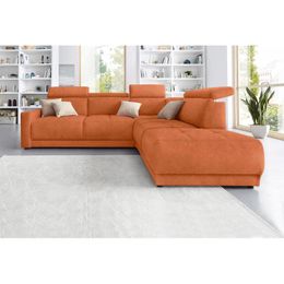 DOMO collection Ecksofa &raquo;Ava, moderne Sitzheftung mit toller Doppelnaht, komfortabel, L-Form&laquo; mit Ottomane, inkl. Federkern, wahlweise mit 