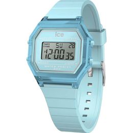 Ice Watch Ice-Watch Damen ice-watch Chronograph &raquo;ICE digit retro - Clear - Small&laquo; Armbanduhr, Quarzuhr, Damenuhr, Silikonarmband, Datum, digital blau