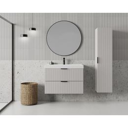Welltime Waschtisch &raquo;HARMONY mit Waschbecken, Breite 60 oder 80cm, modernes Design&laquo; Schrank mit 2 Schubladen, Soft-Close-Function, Paneeloptik FSC -