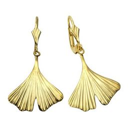 Vivance Damen Paar Ohrh&auml;nger &raquo;333/- Gelbgold Ginkgo 3,5cm&laquo; gelb