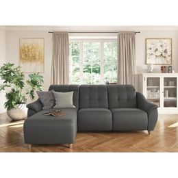 Home Affaire Ecksofa &raquo;Boston L-Form&laquo; Kopfteilverstellung an jeder Sitzfl&auml;che, wahlweise Relaxfunktion grau Struktur (100% Polyester);Luxus-Microfaser 
