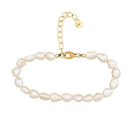 CAI Ca&iuml; Damen CA&Iuml; Armband &raquo;925 Sterling Silber vergoldet Perlen&laquo; gelb