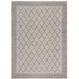 FLAIR RUGS Teppich &raquo;Minerals mit Diamantmuster&laquo; rechteckig 3 mm H&ouml;he mit Diamantbord&uuml;re, aus Wollmischgewebe, Wohnzimmer, Schlafzimmer grau Polyester,