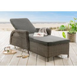 Destiny Gartenliege &raquo;CASA&laquo; Aluminium, Polyrattan, m. Rollen und Auflage, 202x83x58cm, verstellbar grau Obermaterial: 100% Polyester. F&uuml;llung: 100% Polyurethan