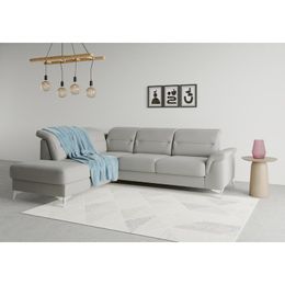 Sit & More sit&more Ecksofa &raquo;Sinatra L-Form&laquo; mit Ottomane, optional mit Kopfteilverstellung und Armteilfunktion silber 90% Polyester, 10% Polyamid