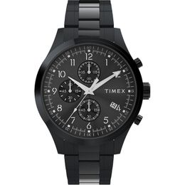 Timex Herren Chronograph &raquo;DRESS CHRONO&laquo; Quarzuhr, Armbanduhr, Herrenuhr,Edelstahlarmband,Stoppfunktion,Tag schwarz