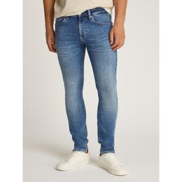 Calvin Klein Jeans Herren Stretch-Jeans &raquo;SKINNY&laquo; Coinpocket, Logostickerei blau 36, L&auml;nge 32