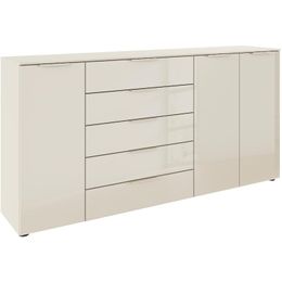 Rauch Kombikommode &raquo;Kommode T&uuml;rkommode Sideboard Kombikommode FLIPP mit Glasfront&laquo; Breite 200 cm mit 4 Einlegeb&ouml;den, 3-t&uuml;rig mit 5 Schubladen und Soft