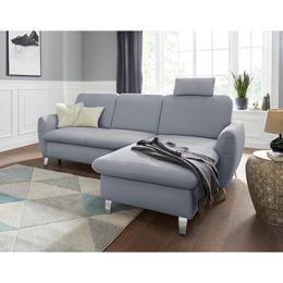 Sit & More sit&more Ecksofa &raquo;Daytona L-Form&laquo; mit Federkern, einer Kopfst&uuml;tze und wahlweise mit Bettfunktion grau