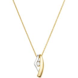 Firetti Damen Kette mit Anh&auml;nger &raquo;Schmuck Geschenk Gold 375 Halsschmuck Goldkette bicolor&laquo; mit Zirkonia (synth.) gelb